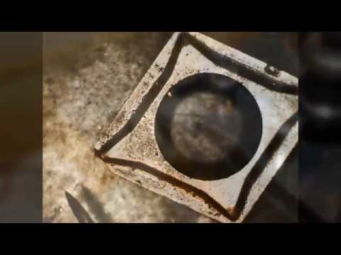 Microscope inspection of lathe carbide cutter inserts - YouTube