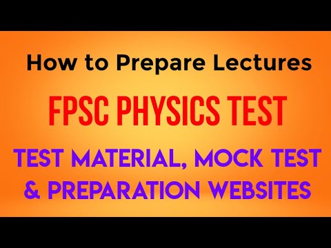How to Prepare FPSC Physics Lectures Test? | Download Pdf books Mock ...
