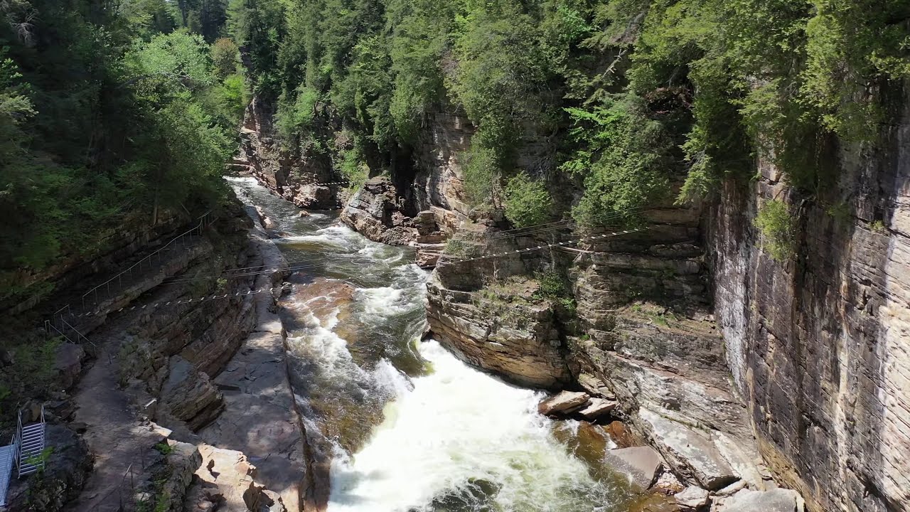 Ausable Chasm - Aerial View (4K) - YouTube