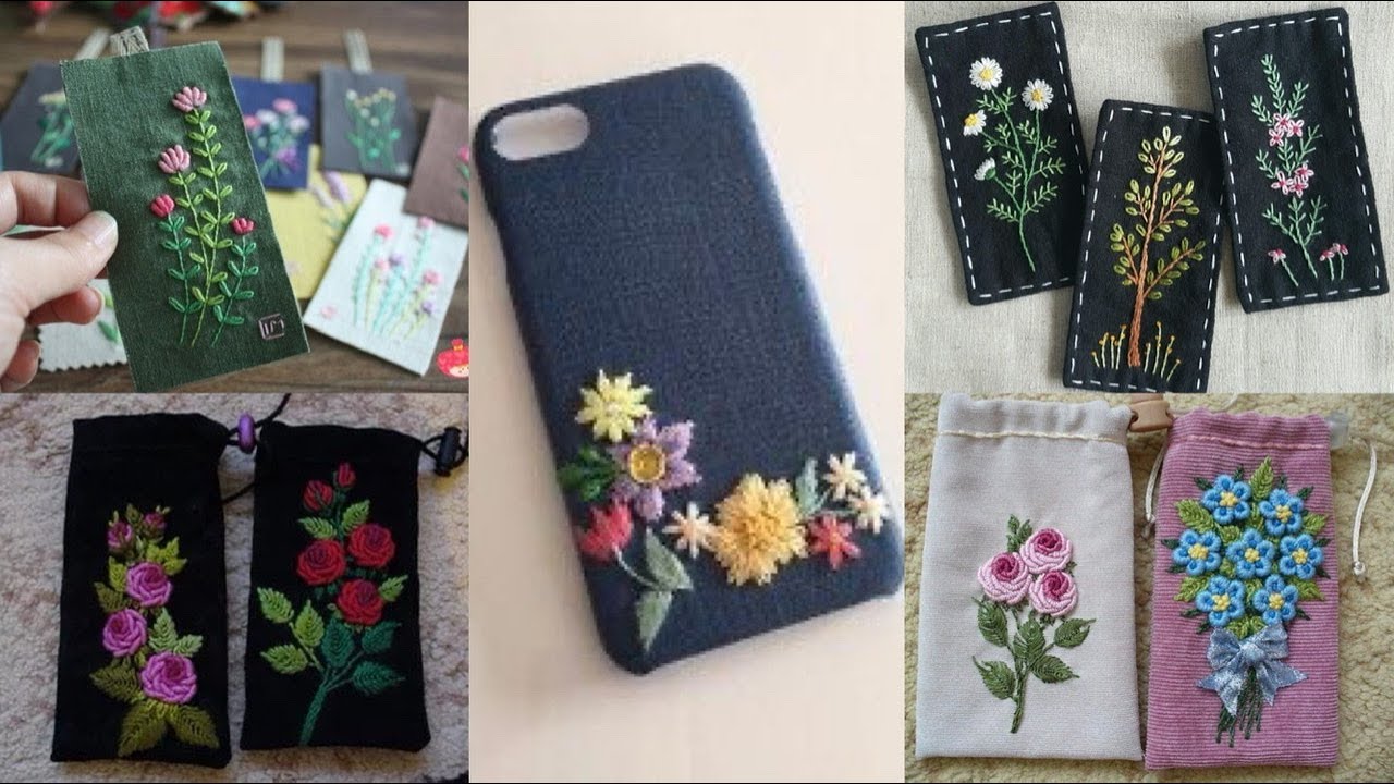 Best designs of hand embroidered mobile covers / Easy DIY hand ...