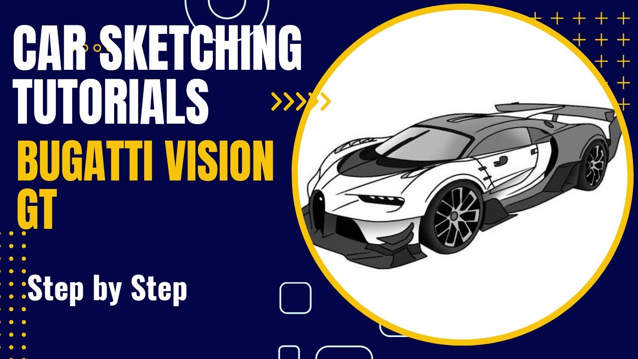 Drawing Bugatti Vision GranTurismo step by step | Car Drawing Tutorials ...