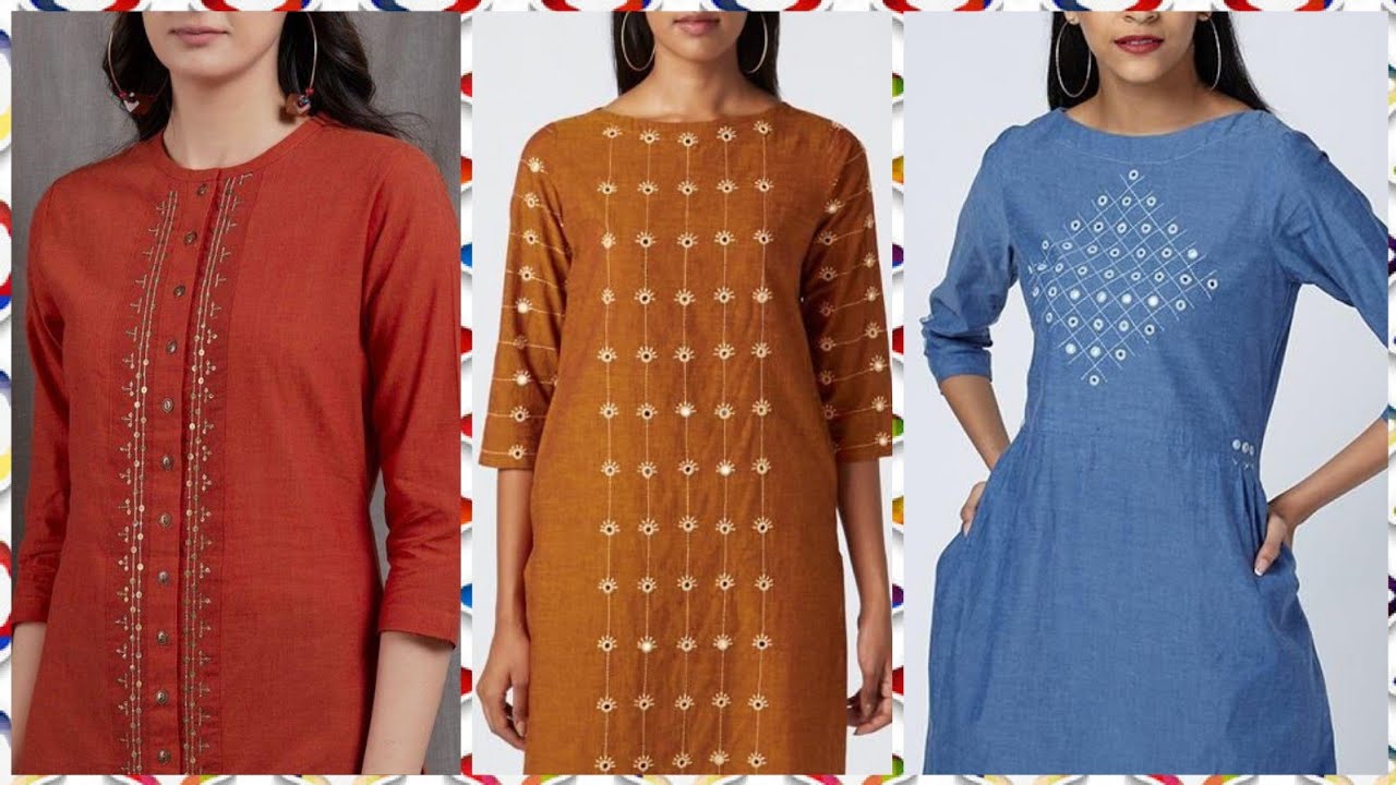 Beautifull Stylish Hand Embroidery Mirror Work Neck Designs - YouTube