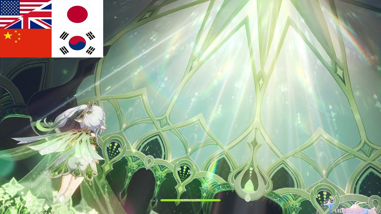 Nahida's Elemental Burst in Different Language - YouTube