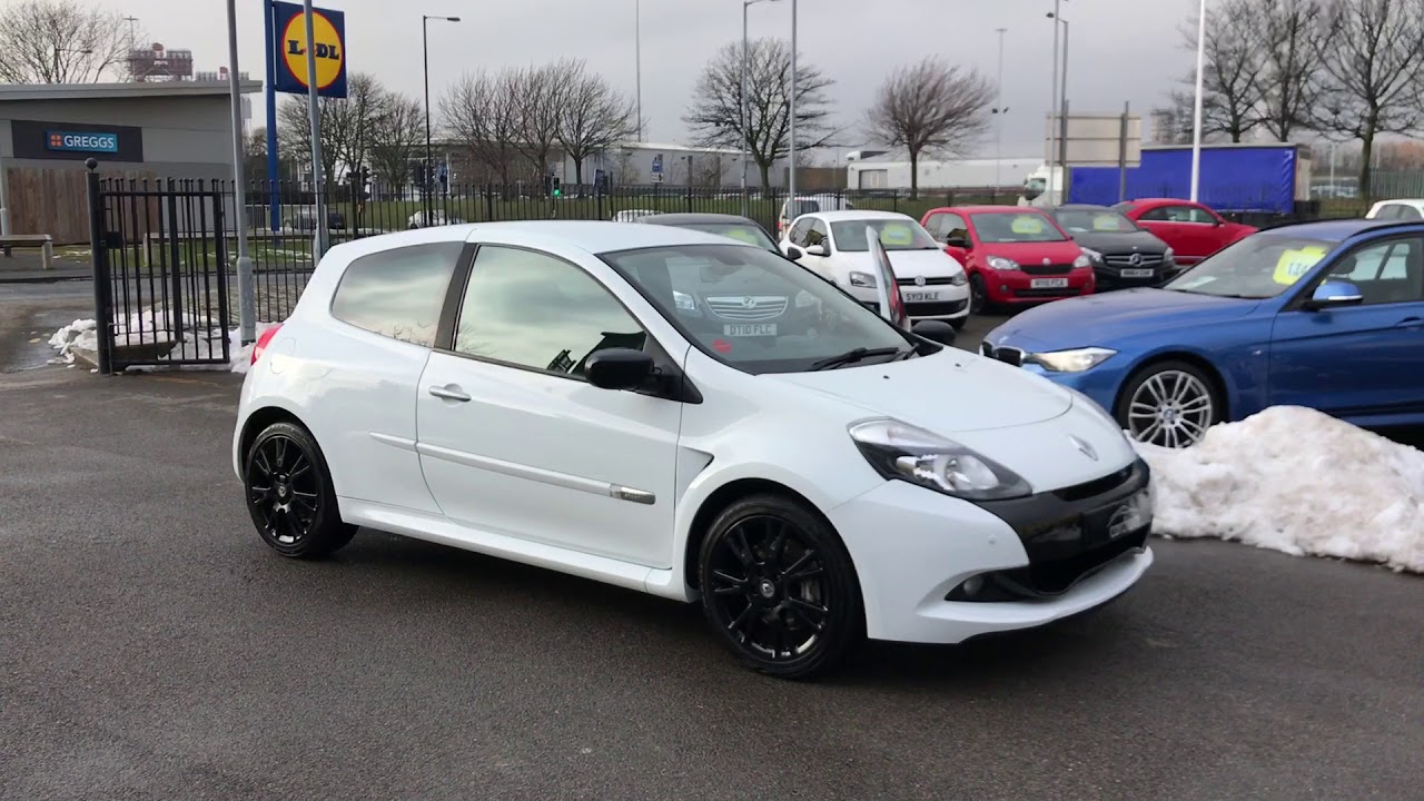 white Renault Clio 2.0 VVT Renaultsport 3dr - YouTube