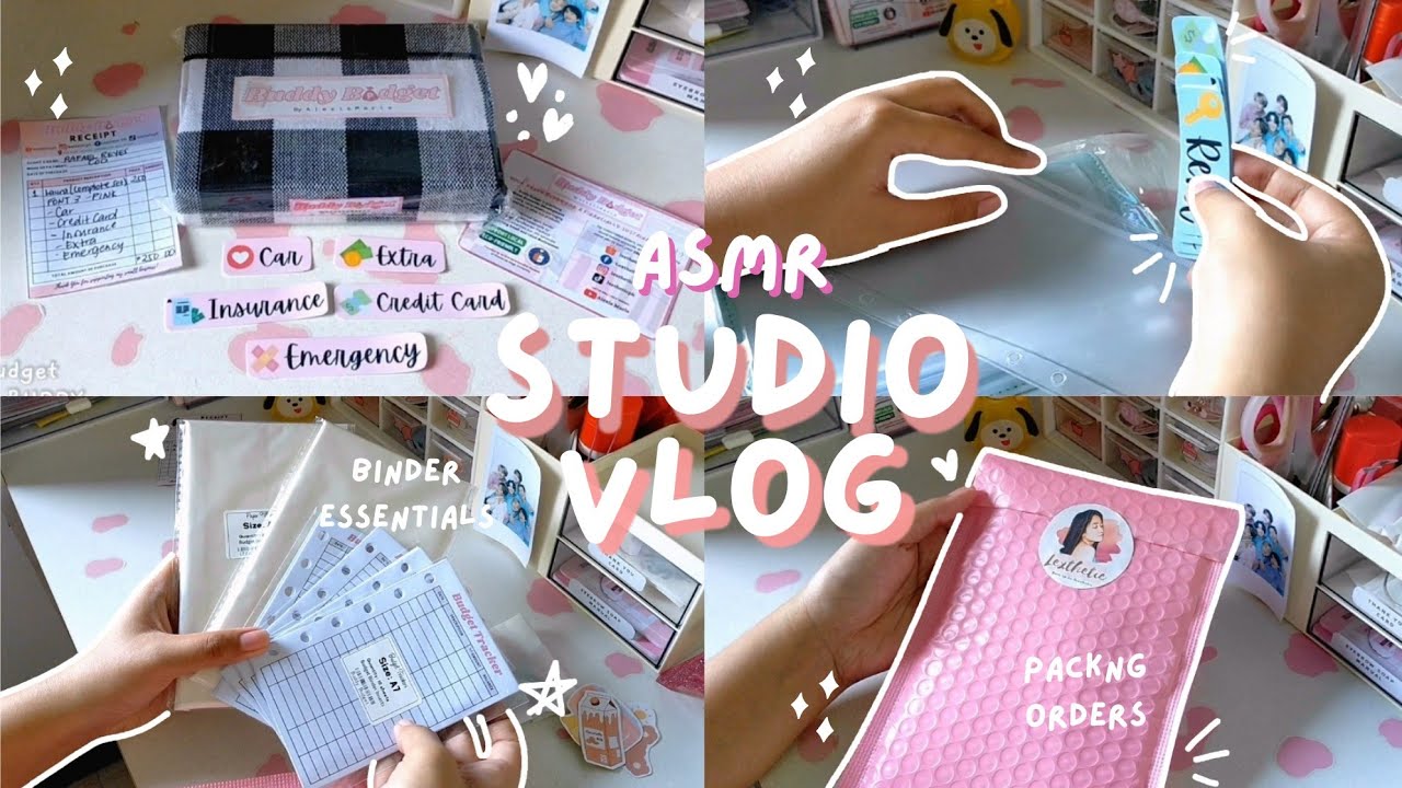 asmr studio vlog ⛅ packing online orders 📦 budget binder essentials 📒 ...