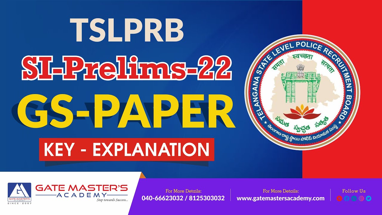 2022 SI PRELIMS GS PAPER KEY & ANALYSIS I GATE MASTERS ACADEMY| AEE/AE ...