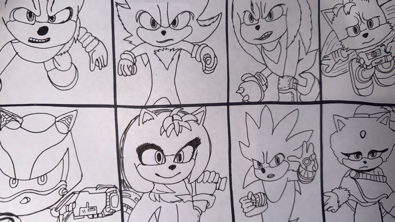 how to draw super sonic 4 movie characters - YouTube
