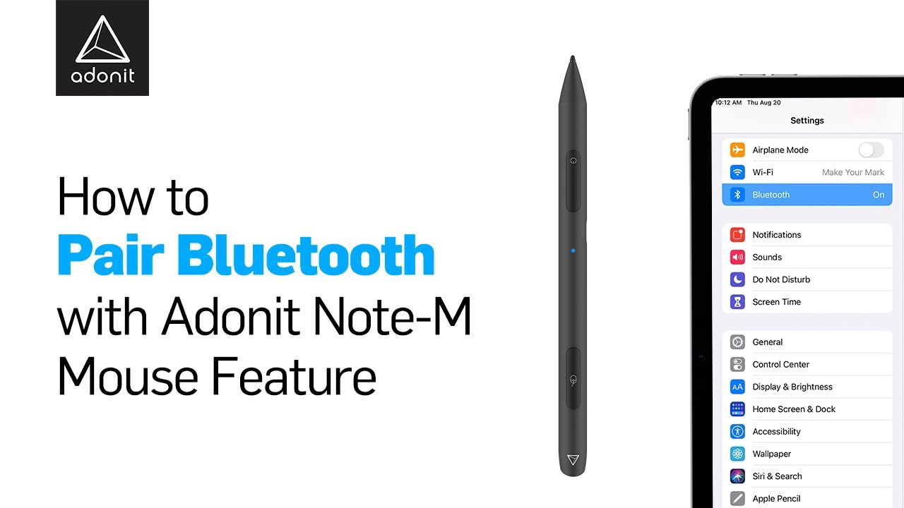 How to pair Bluetooth with Adonit NOTE-M mouse feature | Quick & Easy - YouTube