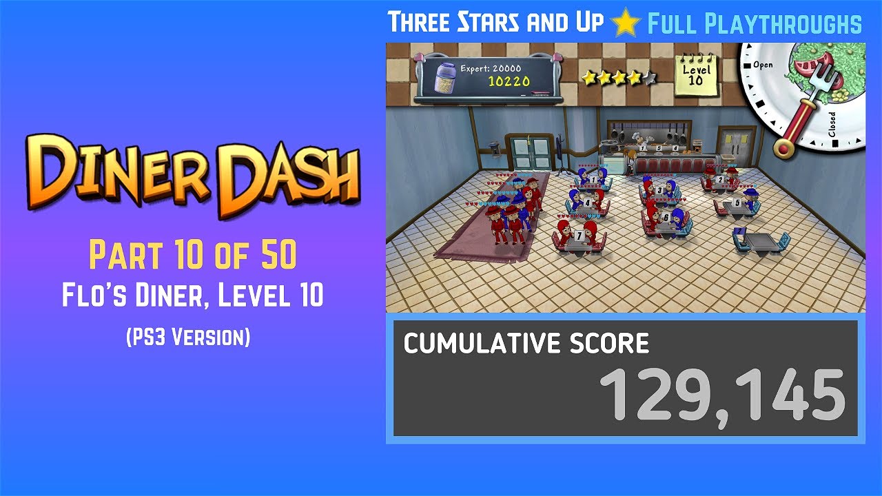 Diner Dash 3D (2009, PS3) - Part 10 of 50: Flo's Diner, Level 10 - YouTube