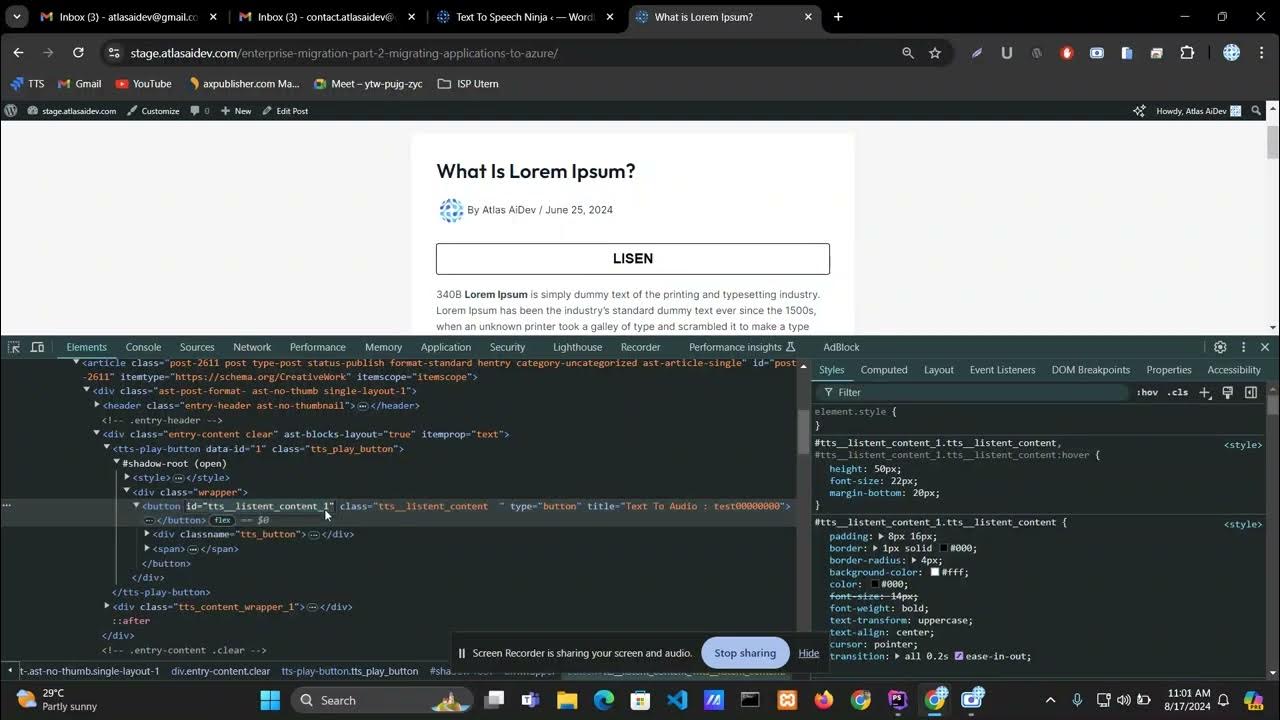 How To Customize Text To Speech WordPress Plugin Player With Custom CSS ? - YouTube