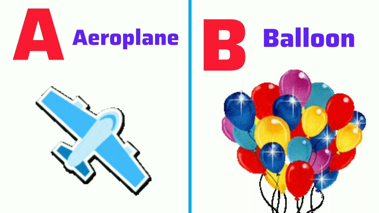 A for Aeroplane, B for Balloon, ABC Alphabet, Abcd, A to Z Alphabets ...
