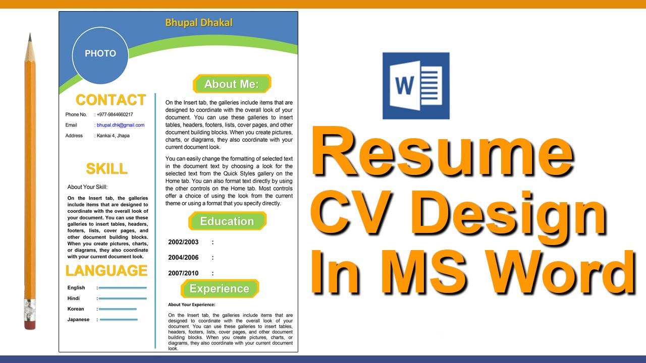 How to Make in resue in MS Word || cv make in ms word 2010 - YouTube