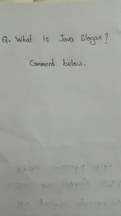 java interview questions | what is java slogan? #javaslogan #java # ...