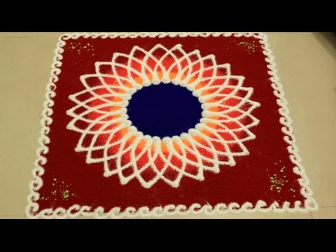 Beautiful Very Simple Rangoli DIY:Creative Multicoloured Rangoli(Alpana ...