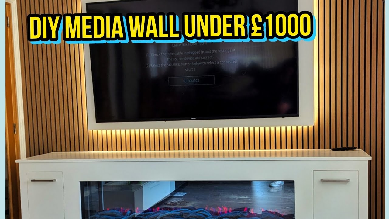 DIY - building a budget media wall without plastering - YouTube