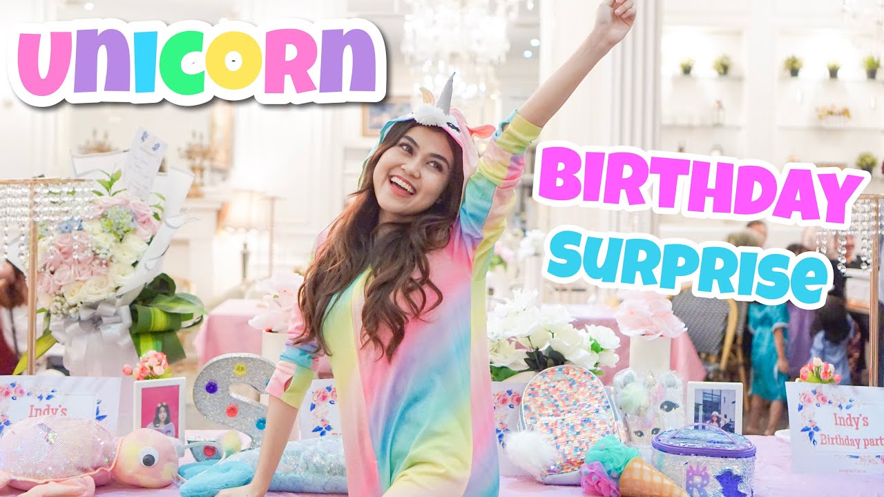 UNICORN BIRTHDAY SURPRISE (Indy 21st Birthday) - YouTube