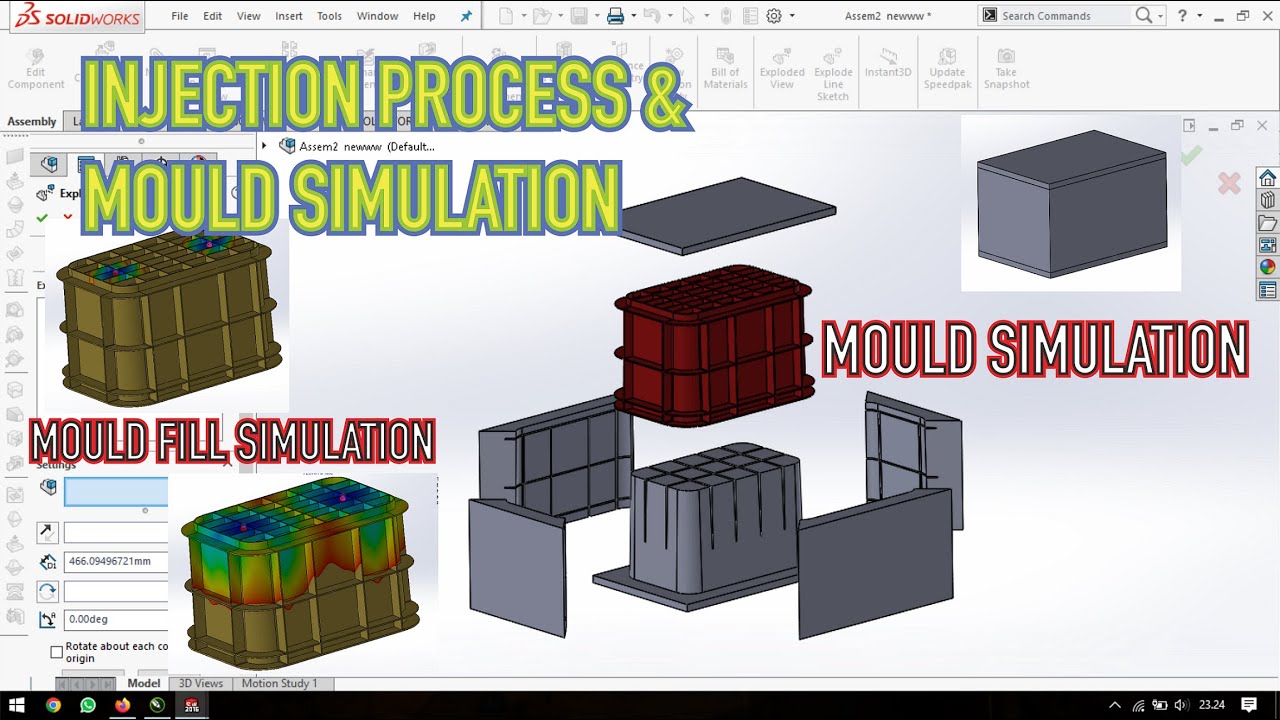 Inject & Mould Simulation of Bottle Crate - Plastic & Substract ...