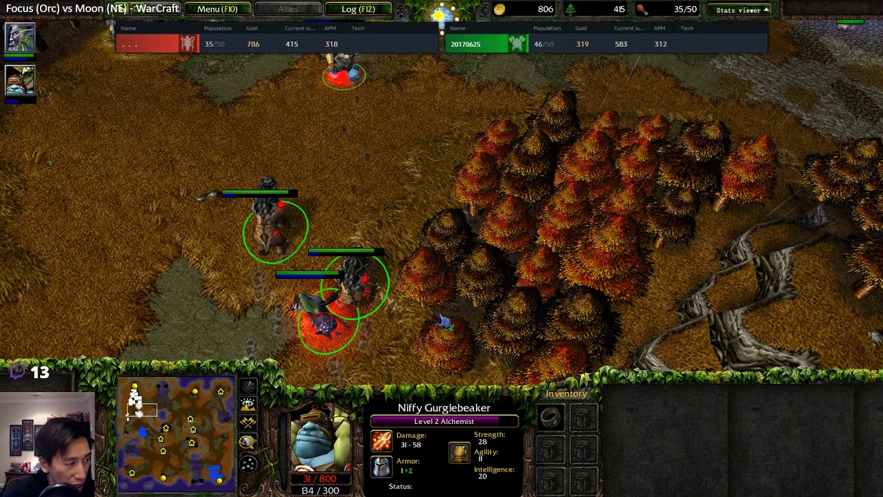 Focus (Orc) vs Moon (NE) - WarCraft 3 - WC2282 - YouTube