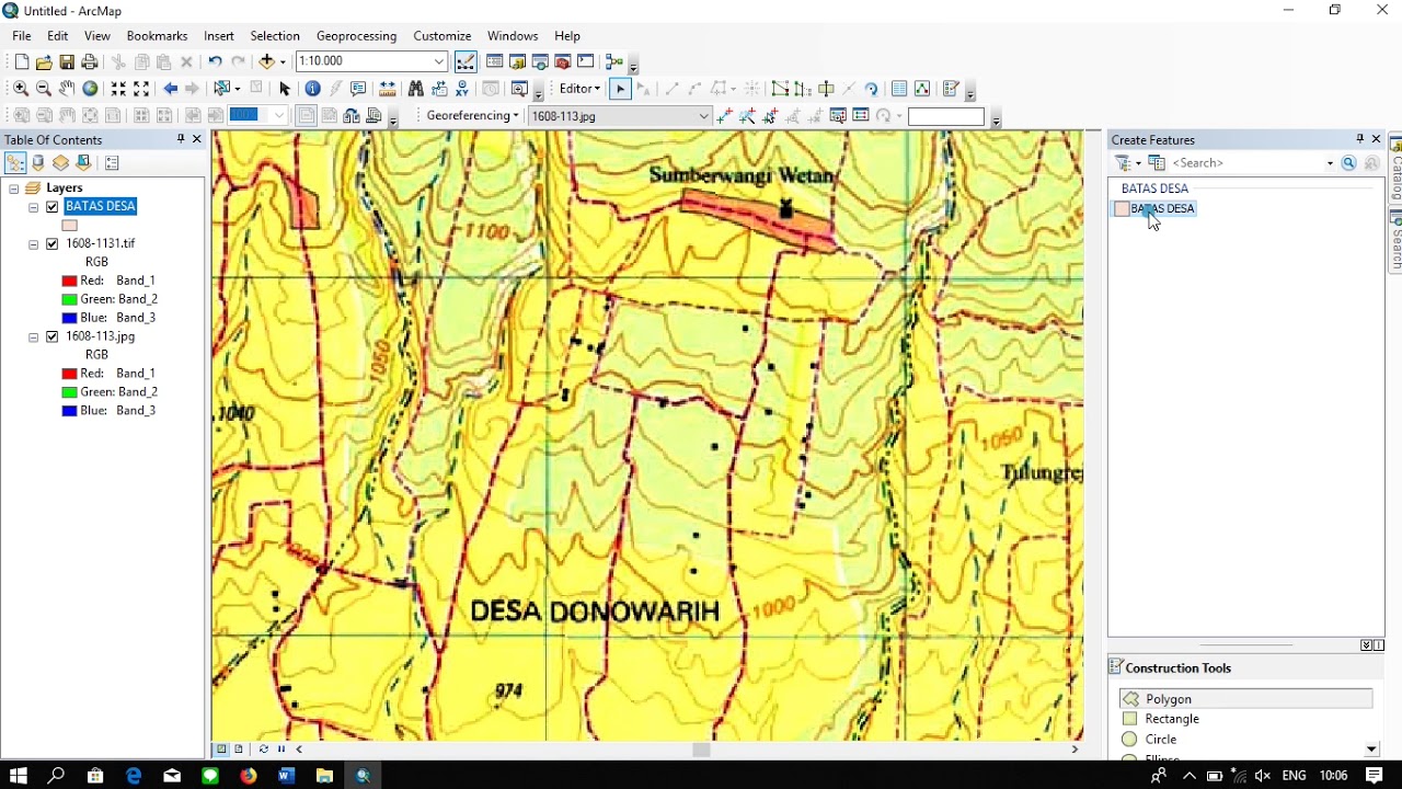 Arcgis 1# - Tutorial Membuat Batas Desa (Digitasi) - YouTube