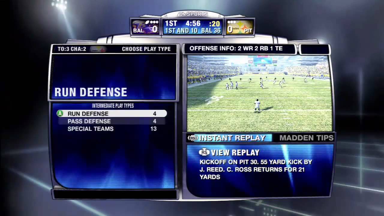 Madden NFL 09 Play calling - YouTube