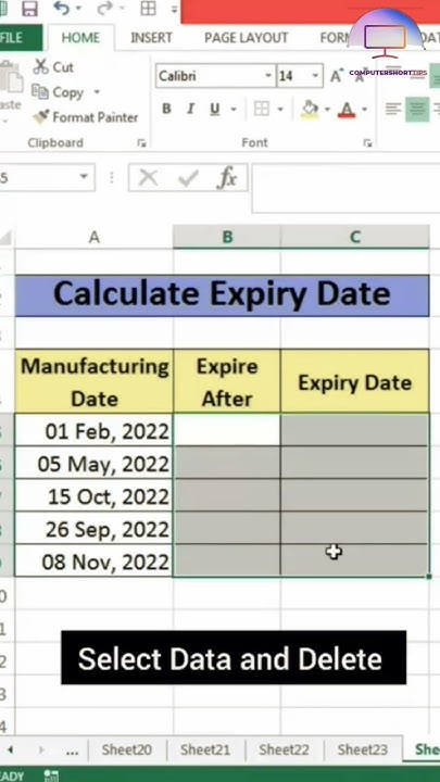 How to Calculate Expiry Date in Excel #excel #spreadsheet #video #newexcel #excelspreadsheet # ...