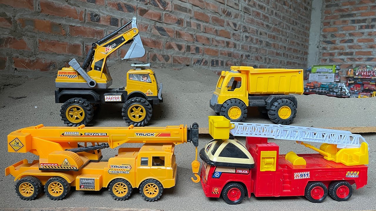 Big sand truck, Sand scooper, Crane truck , Ladder fire truck, Dump ...