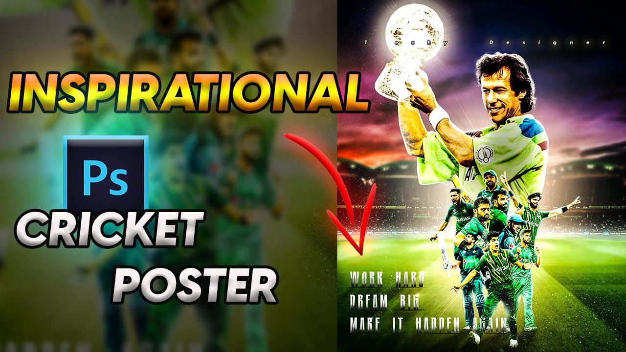Making A Motivational Cricket Poster Using Photoshop | Techy Designers ...