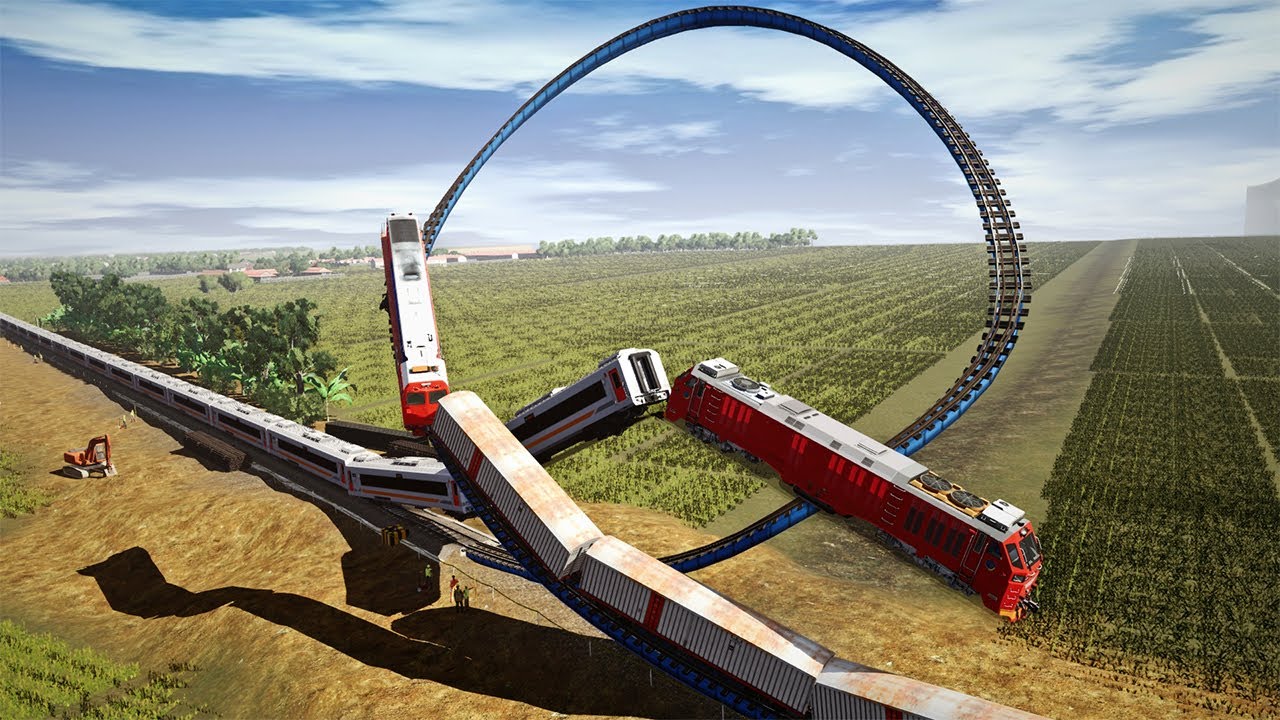 Kereta Api Roller Coaster Melingkar Keatas - Hunting Animasi - YouTube