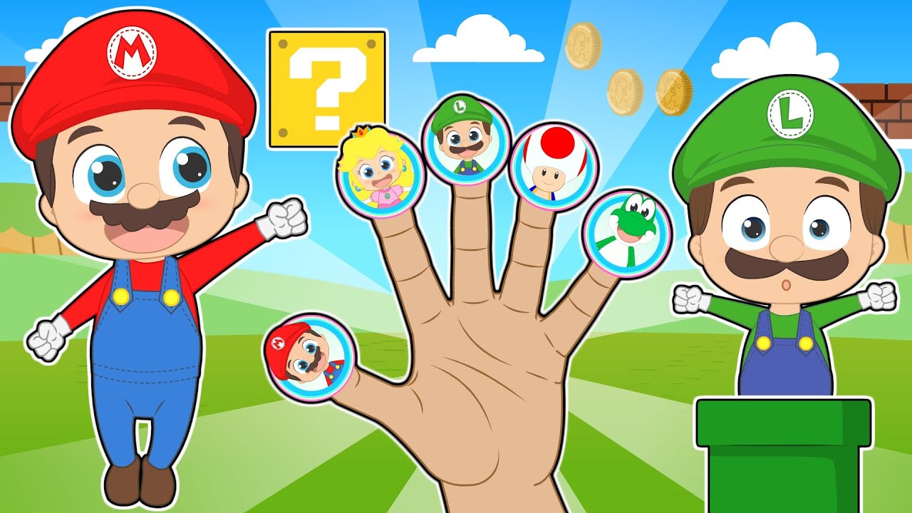 CANCIÓN FAMILIA DEDO 🎮 Con la familia de Mario Bros - YouTube
