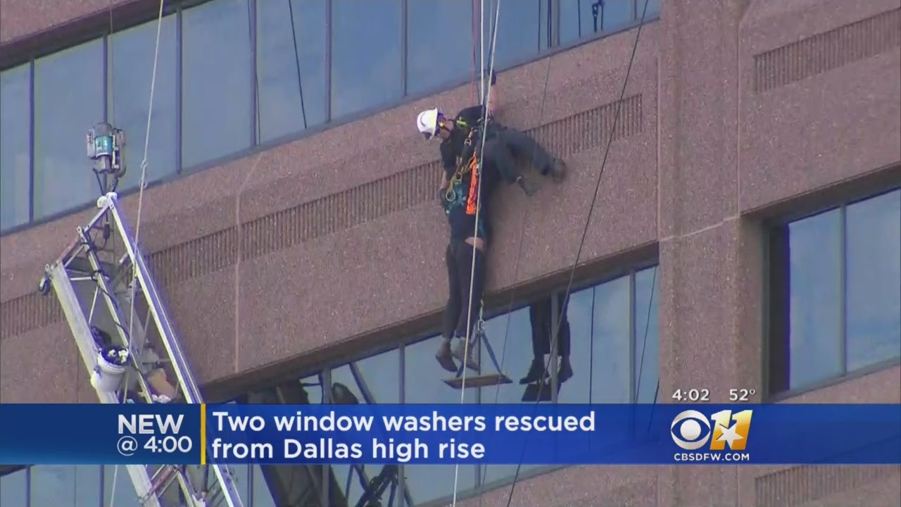 Emergency Crews In Dallas Rescue 2 High-Rise Window Washers - YouTube