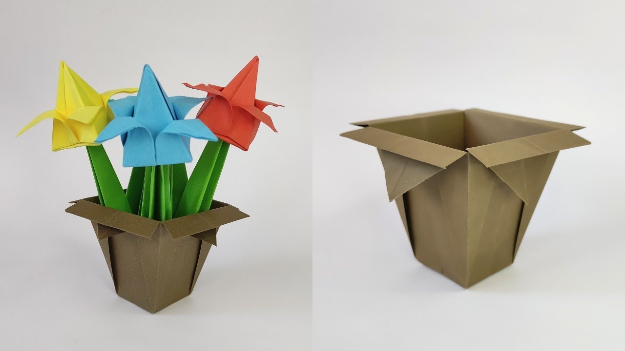 Origami FLOWER POT How To Make A Paper Flower Pot YouTube Origami FLOWER POT How To Make A Paper Flower Pot YouTube