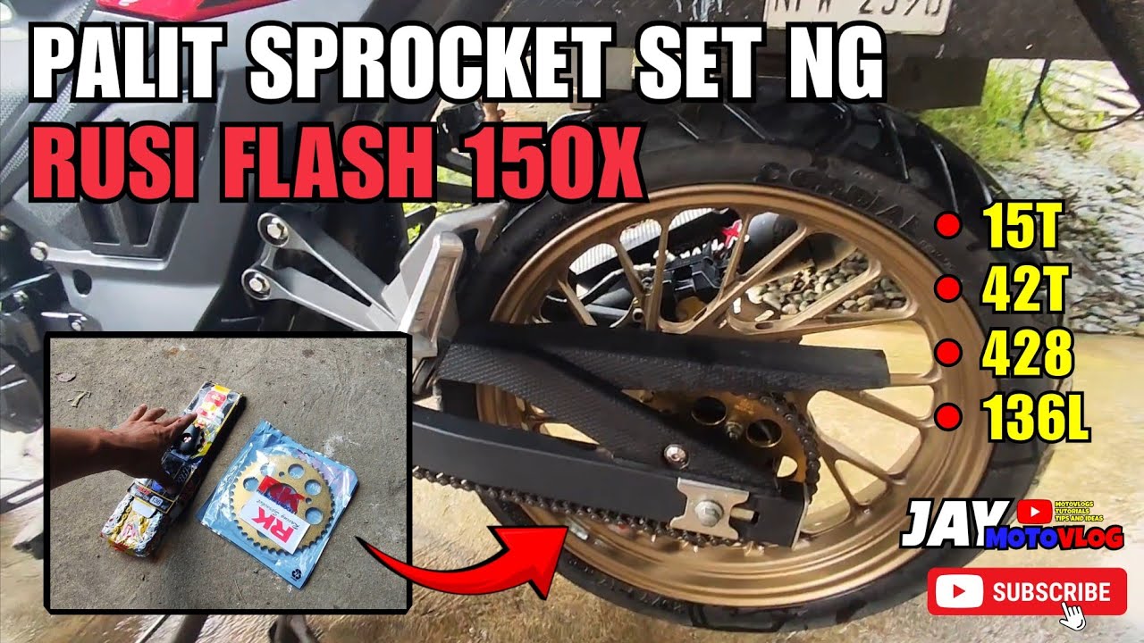 SPROCKET SET NA PWEDE SA RUSI FLASH 150X | JAY MOTOVLOG - YouTube