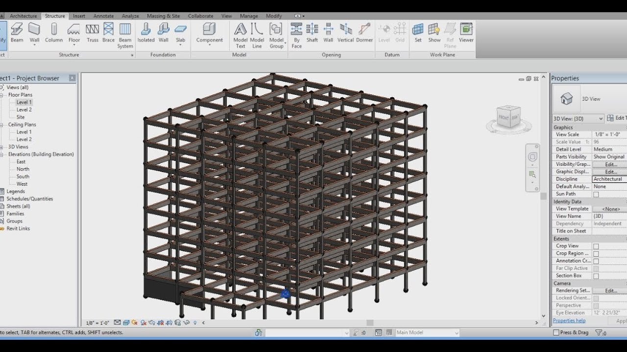 how to create structural building in revit - YouTube