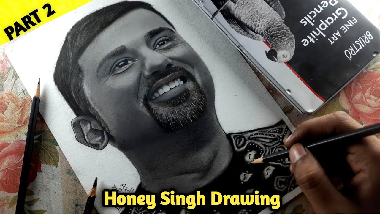 Honey Singh Drawing, Step By Step Shading Tutorial Part-2 - YouTube