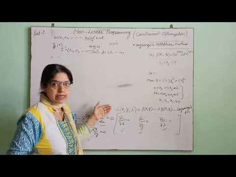 Non Linear Programming Constrained Optimization Lagrangian Multiplier Method - YouTube