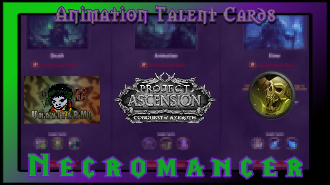 COA: Animation Necromancer Talent Cards with Specialization Commentary ...