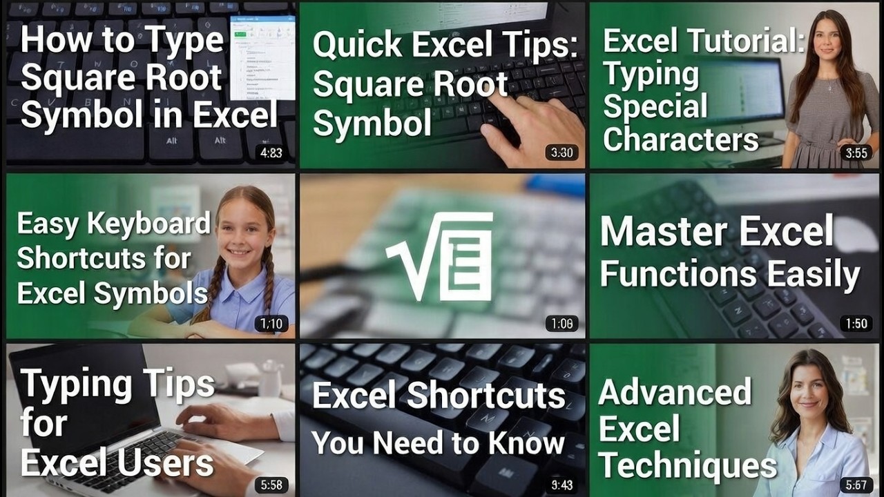 How to Type Square Root Symbol in Excel (√) - 5 Easy Methods 2026 - YouTube