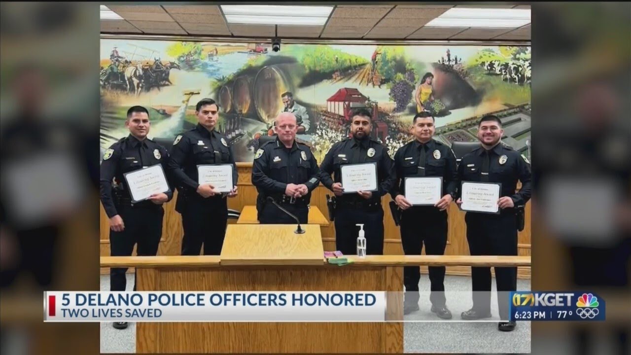 Delano police officers honored for 2 lives saved - YouTube