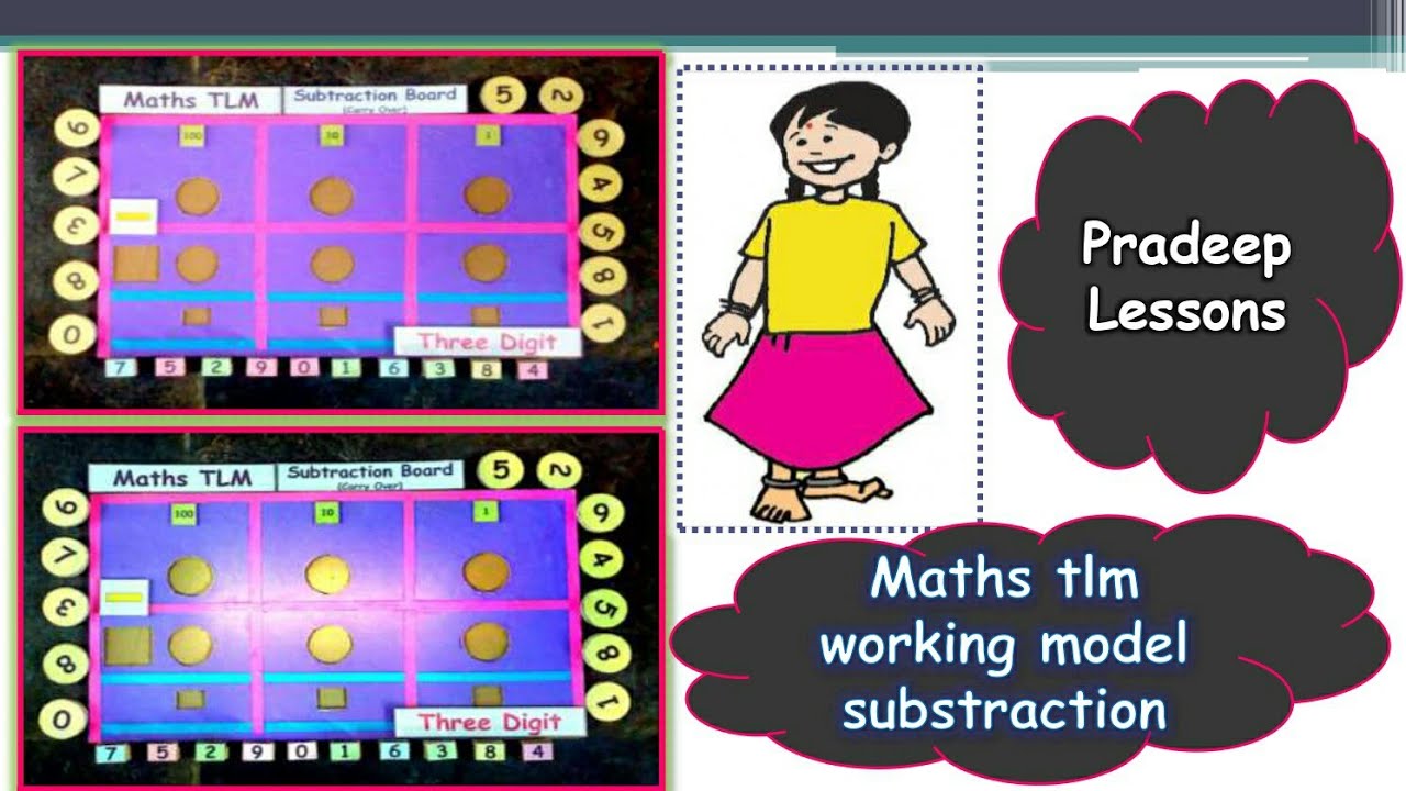 Maths TLM /working model /substraction - YouTube