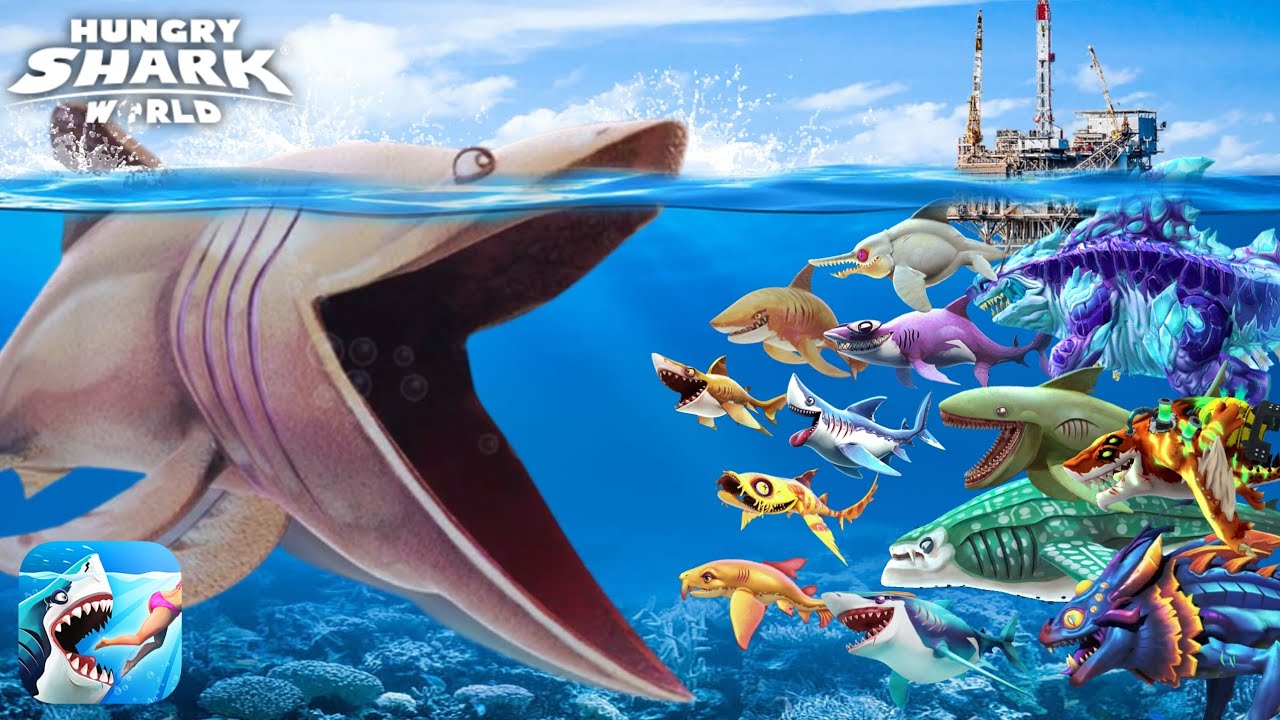 UNLOCKED BASING SHARK EAT ALL SHARK - BIG SHARK HUNGRY SHARK WORLD ...