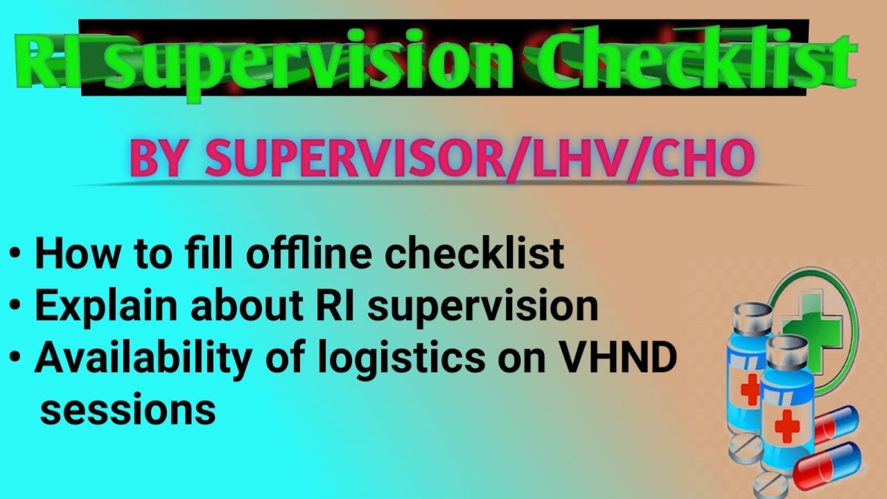 RI supervision Checklist for supervisor/LHV/CHO - YouTube