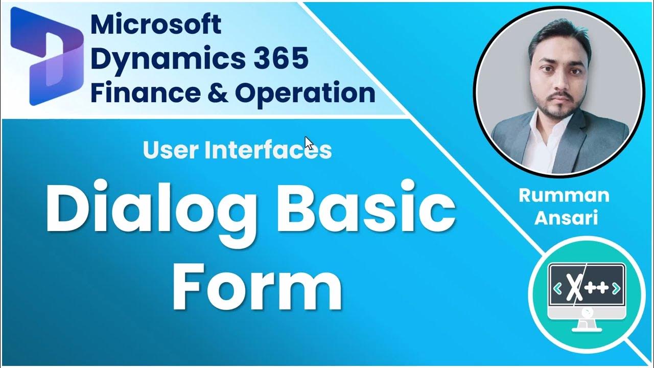Dialog basic form pattern D365 F&O X++ Language Part 1 - YouTube