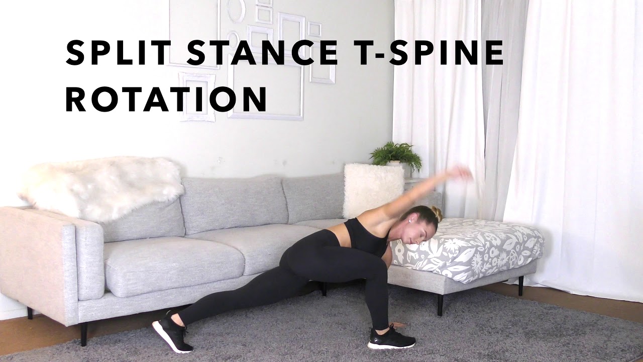 Split Stance T-Spine Rotation - YouTube