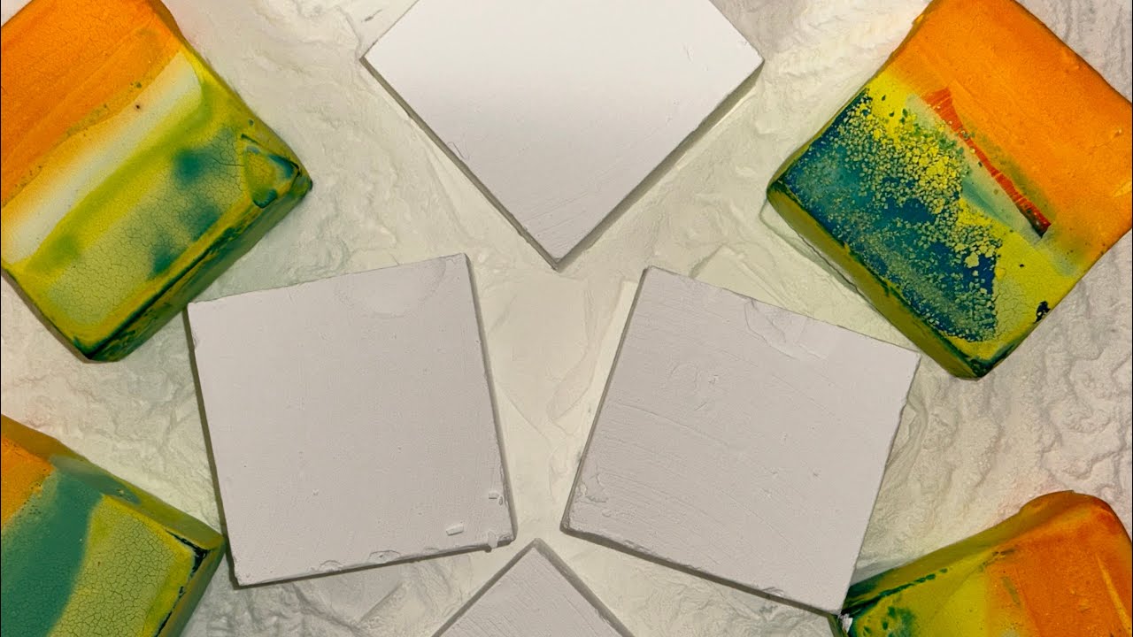 Orange & Blue Cornstarch Pasted Blocks - YouTube