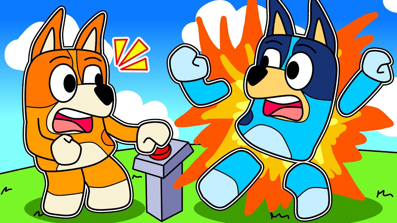 NUNCA TOQUES ESTE BOTON con BLUEY Y BINGO en ROBLOX! 🖐 LAS AVENTURAS DE ...
