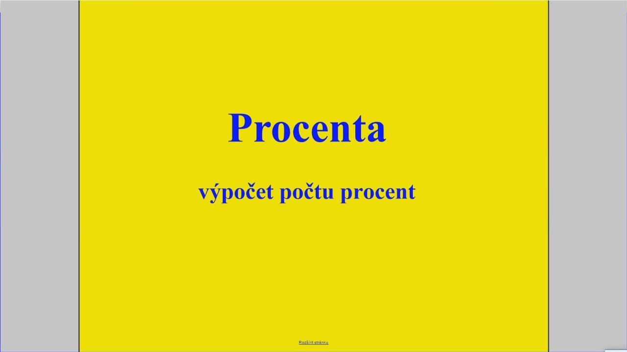 Procenta - výpočet počtu procent - YouTube