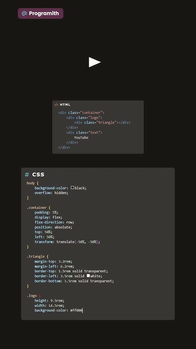 How To Create A Youtube Logo Using Html And Css Youtube Logo Using Html