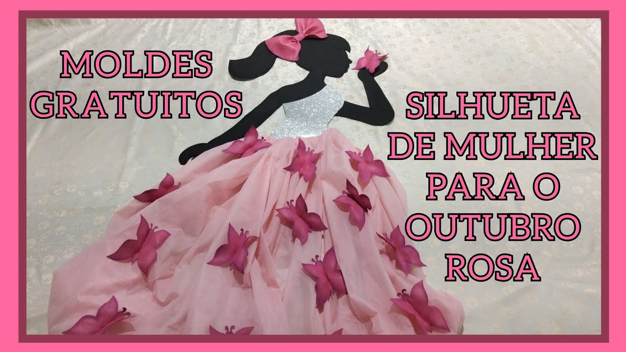 SILHUETA DE MULHER PARA OUTUBRO ROSA 🩷 PEÇA GRANDE PARA PAINEL COM ...