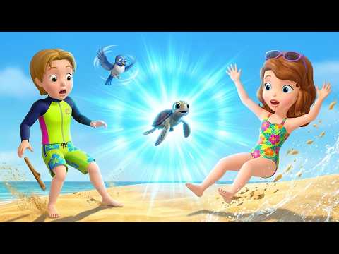 Mystery Beach Discovery🏖️🐢| Floating Turtle Reveal | Sofia the First Funny Animation