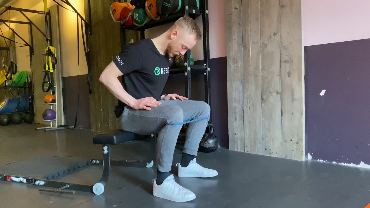 Seated Band Hip Abduction - YouTube